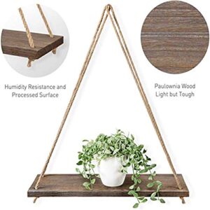 Hanging Shelves for Wall White Wood Shelf Rustic Storage Rack Home Decor Plants Photos Decorations Display for Living Room Bathroom Bedroom Kitchen Apartment Office Mounted Floating Shelves