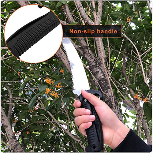 Buyplus Manual Pruning Pole Saw - 20 Foot Hand Pruning Saw for Tree Trimming, High Reach Tree Pruner with Extension Pole