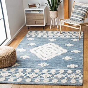 safavieh aspen collection 3' x 5' navy/ivory apn550n handmade moroccan boho tribal wool area rug