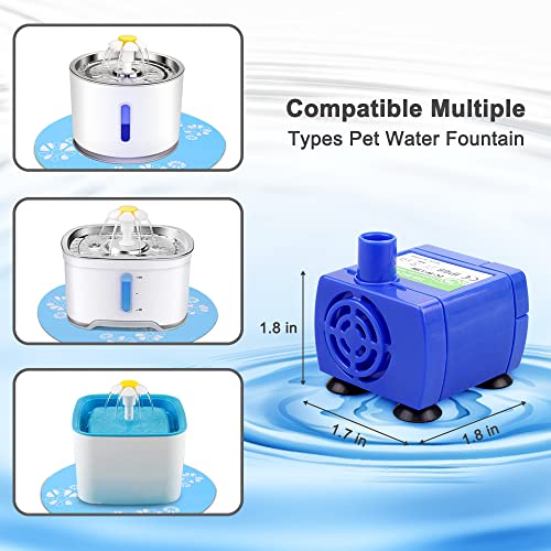 Comsmart Pet Water Fountain Pump, Upgraded Auto Power Off Cat Fountain Pump Replacement, Cat Fountain Water Bowl Inside Replacement Motor DR-DC160 for Pet Drinking Fountain Cat Dog Water Dispenser