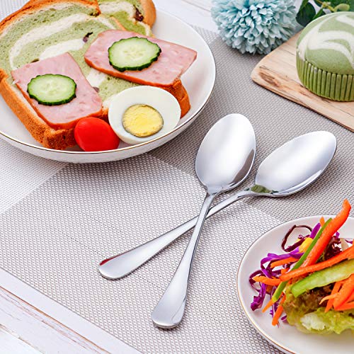 Dinner Spoon Set,16 Pcs 7.3" Tablespoons,Premium Food Grade 18/10 Stainless Steel Spoons,Durable Metal Spoons,Tablespoon,Silverware Spoons Only,Mirror Finish & Dishwasher Safe,Use for Home,Restaurant