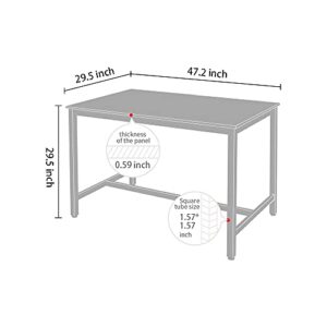 Coral Flower Kitchen Table for 4 People, Heavy Duty Metal Frame, Industrial Style, for Living, Dining Room, Rustic Brown.