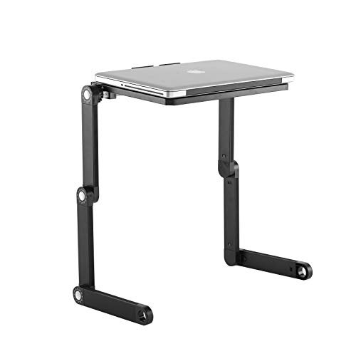 Urban Shop Adjustable Multi Position Folding Sit and Stand Vented Laptop Desk Stand, Black