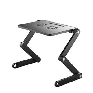 Urban Shop Adjustable Multi Position Folding Sit and Stand Vented Laptop Desk Stand, Black