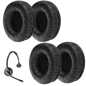 ear pads for plantronics savi 710, hw261, plantronics supraplus hw251 headphones replacement ear cushions, ear covers, headset earpads (leatherette/black)