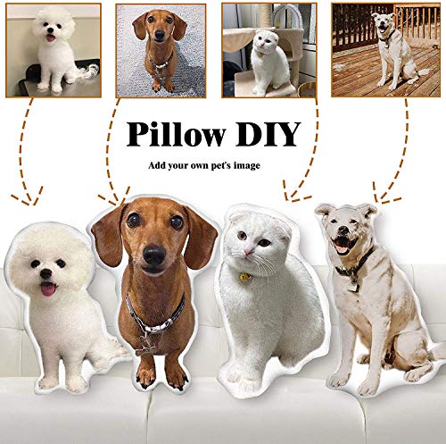 Customized Pillow, Personalized Pet Picture 3D Duplex Printing Body Dog Cat Shaped Pillow Gift for Lover, 16"