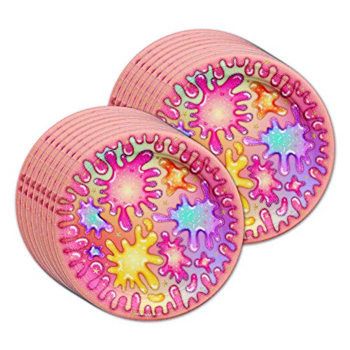 Girl Glitter Slime Making Birthday Party Supplies Set Plates Napkins Cups Tableware Kit for 16