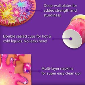 Girl Glitter Slime Making Birthday Party Supplies Set Plates Napkins Cups Tableware Kit for 16