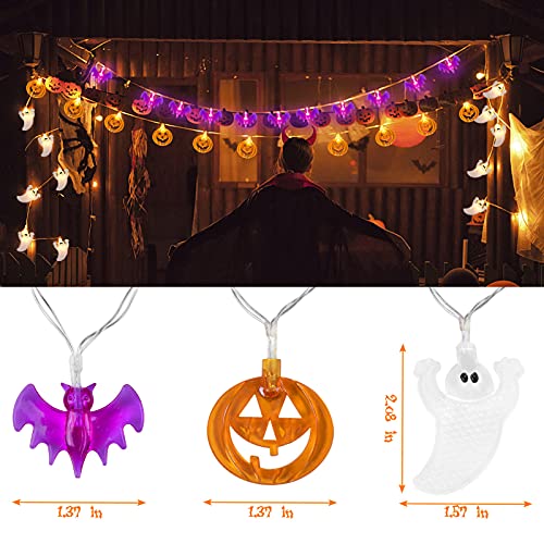 Halloween Decorations Lights, YGAOHF Halloween String Lights, 15FT 30 LED Battery Operated Fairy Lights, Cute Orange Pumpkin Lights for Halloween Indoor Outdoor Room Decor