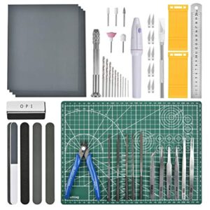 ofnmy professional 53 pcs gundam model tools kit hobby building tools craft set gundam modeler basic tools for basic model building, repairing and fixing