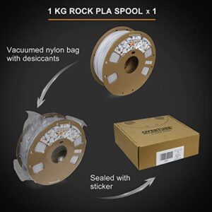 OVERTURE Rock PLA Filament 1.75mm, Rock PLA Roll 1kg Spool (2.2lbs), Dimensional Accuracy +/- 0.03 mm, Fit Most FDM Printer (Rock White)