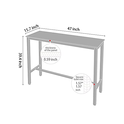 Coral Flower Kitchen Table, Heavy Duty Metal Frame, Industrial Style, for Living, Dining Room, Rustic Brown.