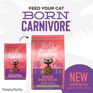 Tiki Cat Born Carnivore High Protein, Chicken, Herring & Salmon Meal, Grain-Free Baked Kibble to Maximize Nutrients, Dry Cat Food, 5.6 lbs. Bag