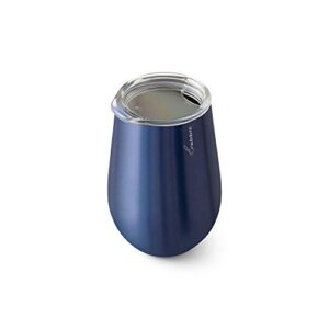 rabbit wine tumbler stainless steel, navy, 12 ounces