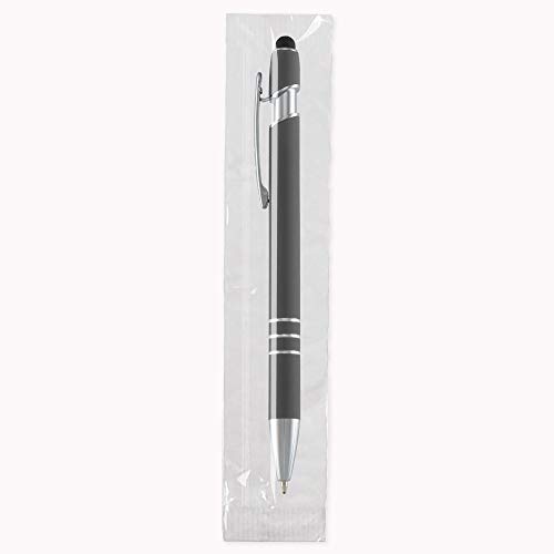 25 Cello-Wrapped Soft Touch Ballpoint Pens With Stylus - Stylus Tip Works with All Touchscreen Devices. Individually Packaged in Cello Wrap