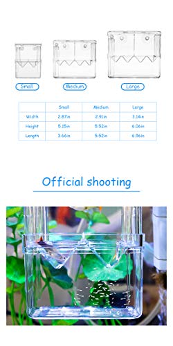 Fortune-star Fish Breeding Box Aquarium Fish Tank Hatchery Incubator Breeder Box Fish Breeding Tanks Acrylic White Breeder Isolation Divider Hatching Boxes with Suction Cups