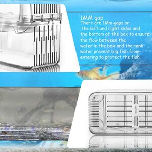 Fortune-star Fish Breeding Box Aquarium Fish Tank Hatchery Incubator Breeder Box Fish Breeding Tanks Acrylic White Breeder Isolation Divider Hatching Boxes with Suction Cups