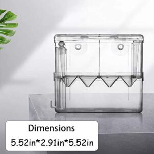 Fortune-star Fish Breeding Box Aquarium Fish Tank Hatchery Incubator Breeder Box Fish Breeding Tanks Acrylic White Breeder Isolation Divider Hatching Boxes with Suction Cups