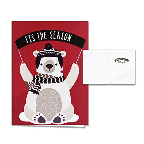 HERZOME 48 Pack Christmas Winter Holiday Greeting Cards With Envelopes and Stickers, 8 Pattern Woodland Animals Holiday Xmas Cards