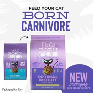 Tiki Cat Born Carnivore Optimal Weight, Turkey, Grain-Free Baked Kibble to Maximize Nutrients, Dry Cat Food, 2.8 lbs. Bag