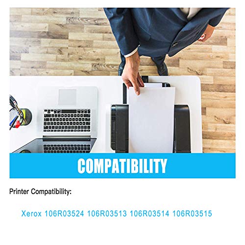 TonerPlusUSA Remanufactured C400 C405 Toner Cartridge Replacement for Xerox 106R03524 106R03513 106R03514 106R03515 Toner for Xerox VersaLink C400 C405 C400DN MFP C405DN (Black, 2-Pack)