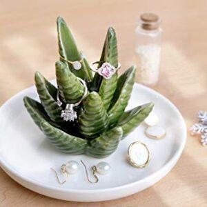 PUDDING CABIN Aloe Ring Holder,Cactus Ring Dish,Jewelry Holder Trinket Tray for Rings Earrings Necklace Organizer,Christmas Gift for Women Girls, Birthday Gift for Women Her