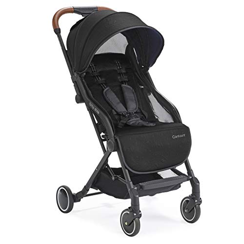 Contours Bitsy Elite Compact Fold Lightweight Travel Baby Stroller and Toddler Stroller with Adapter Free Infant Car Seat Compatibility, Reclining Seat, Easy One-Hand Fold - Onyx Black