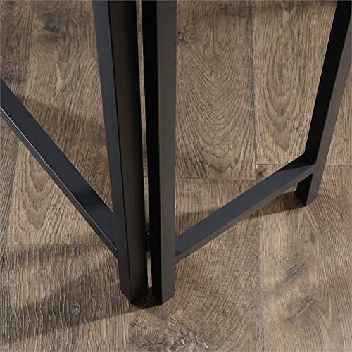 Sauder North Avenue Wood-Metal Dining Table with Drop Leaf in Black Charter Oak