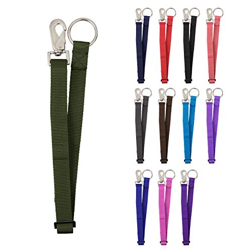 Derby Originals Heavy Duty Adjustable 30” Nylon Hanging Bucket Straps for Water and Feed Buckets - Available in 16 Colors and Patterns (Olive Green)