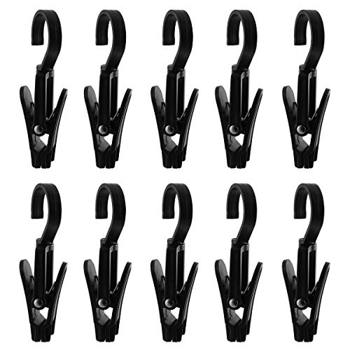 ZRM&E 10pcs Laundry Hooks Clip Black Plastic Clothes Pegs Towel Socks Hanging Pegs Laundry Hangers Store Drapery Clips