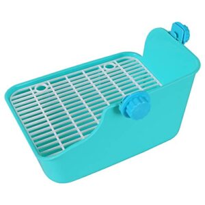 Hptmus Rabbit Litter Box - Turquoise Corner Litter Box Rectangular Pet Litter Box Bunny Accessories Plastic Litter Box for Small Animals