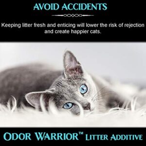 Sapphire Labs Odor Warrior Cat Litter Deodorizer | Cat Litter Odor Control with Ultra Absorbing Activated Charcoal | Extend The Life of Your Kitty Litter with a Truly Fragrance Free Litter Solution