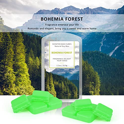 Scented Wax Melts, Wax Melts Wax Cubes, Soy Wax Cubes for Warmer Wax Melts Gift Set Ocean Breeze, Fresh Linen, Bohemia Forest, Winds in Summer (4 x 2.5oz)