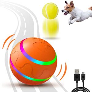 PetDroid Interactive Dog Ball Toys,Durable Motion Activated Automatic Rolling Ball Toys for Puppy/Small/Medium Dogs,USB Rechargeable (Orange)