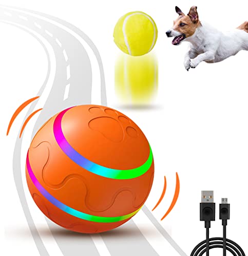 PetDroid Interactive Dog Ball Toys,Durable Motion Activated Automatic Rolling Ball Toys for Puppy/Small/Medium Dogs,USB Rechargeable (Orange)