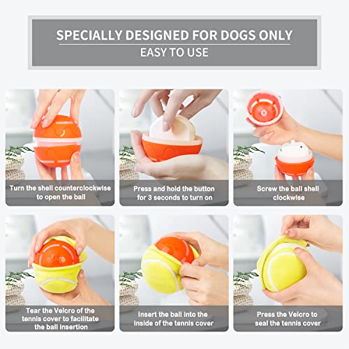 PetDroid Interactive Dog Ball Toys,Durable Motion Activated Automatic Rolling Ball Toys for Puppy/Small/Medium Dogs,USB Rechargeable (Orange)