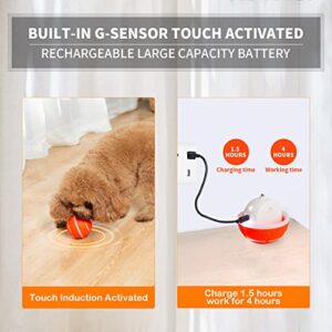 PetDroid Interactive Dog Ball Toys,Durable Motion Activated Automatic Rolling Ball Toys for Puppy/Small/Medium Dogs,USB Rechargeable (Orange)