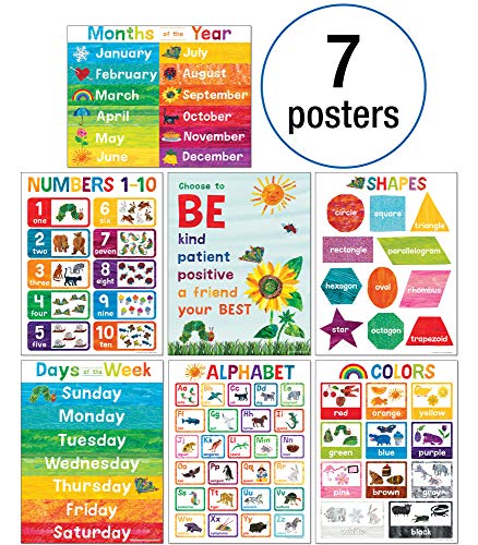 Carson Dellosa Education The World of Eric Carle Early Learning Classroom Posters, 7 Pieces