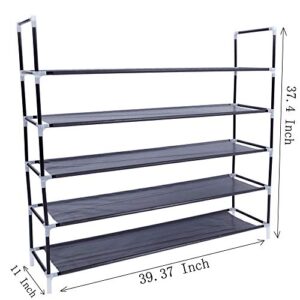 5-Tier Shoe Rack Organizer Stackable Non-woven Fabric Shoe Storage Shelf Shoe Tower