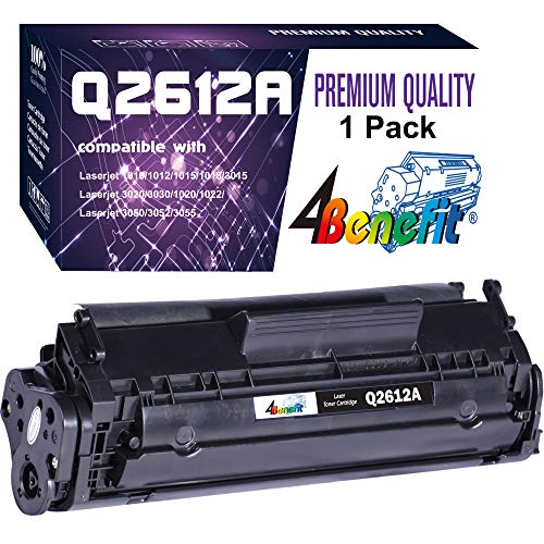 4Benefit Compatible 12A 2612A Q2612A Toner Cartridge Used for HP Laserjet Laserjet Pro 1010 1012 1018 1020 1022 1022n 3015 3030 3050 3052 3055 M1319F Printer (1-Pack, Black)