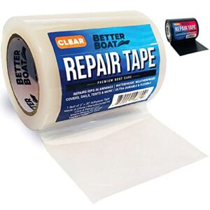 repair tape fabric repair boat covers canvas repair tape pop up camper rv awning repair tape tarp canopy tear & vinyl waterproof bimini tops sail air mattress patch kit 30ftx3 clear heavy duty