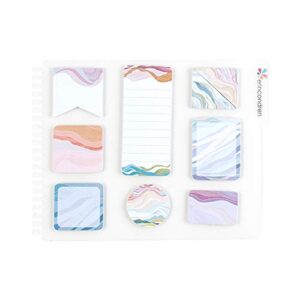 Erin Condren Snap-in Stylized Sticky Notes - 8 Pads with 20 Sheets Each (160 Sticky Notes) - Colorful Layers Design, Repositionable Adhesive Notes - Stay Organized On The Go