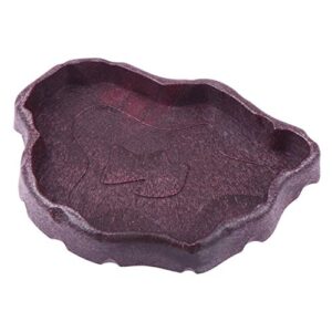 popetpop reptile food bowl water dish - resin reptile food and water feeding bowl, reptile food container feeder for tortoise lizard snake frog gecko, pet breeding tray