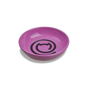 van ness pets ecoware whisker-friendly cat bowl, wide dish cat dish, 8 oz, fuschia