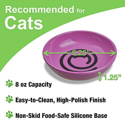 Van Ness Pets EcoWare Whisker-Friendly Cat Bowl, Wide Dish Cat Dish, 8 OZ, Fuschia