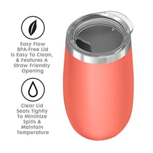 Oggi Thermo Vacuum Insulated Flute-6 oz, Coral, 6 Ounce