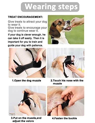 Dog Muzzle Anti Biting and Chewing, with Comfortable Mesh Soft Fabric and Adjustable Strap, Suitable for Small, Medium and Large Dogs