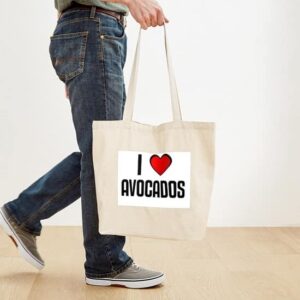 CafePress I LOVE AVOCADOS Tote Bag Natural Canvas Tote Bag, Reusable Shopping Bag