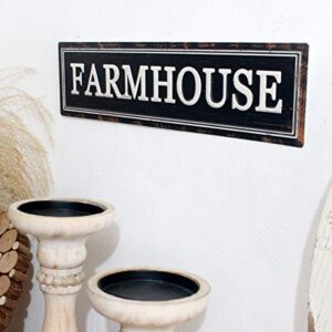 Funly mee Rustic Black Metal Farmhouse Sign Decorative Wall Hanging Sign 16.1×4.2 in