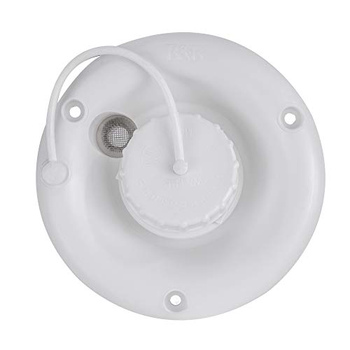 RecPro RV Round Fresh Water Gravity Fill Hatch Inlet | RV Water Fill Hatch | Camper Water Inlet Hatch | Trailer Water Fill Hatch Inlet (White, No Quick Fill) | Made in America